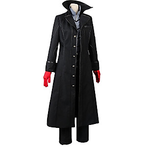 Ya-cos Persona 5 Protagonist Joker Cosplay Costume Coat Suit Jacket Outfit Top Attire Dress Up,Black,Large