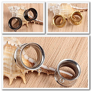 LADEMAYH 3 Pairs DIY Tunnels Plugs Gauges for Ears Piercing Jewelry, Women Mens Stainless Steel Ear Dangle Gauges Accessories Mixed Color 08mm=0g
