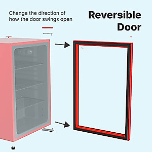 HUSKY Undercounter/Freestanding Premium Beverage Cooler & Mini Fridge 4.6 Cu.ft./131L with Reversible Glass Door, Compact Refrigerator for Home, Restaurants, Commercial, RV Energy Star