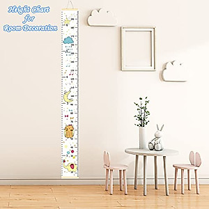 Removable Height Chart for Kids,Animal Hanging Measuring Chart Ruler for Grandkids Height as Gifts,Nursey Decoration,Cute Canvas Measurement for Home