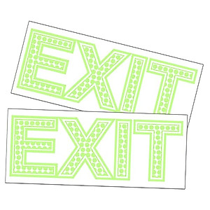 jojofuny 2sets Export Sticker Stickers Signs Sign Sticker Emergency Exit Sign Indicator Floor Sticker Exit Sticker Mall Supplies Way Indicator Sticker Warning Sticker Exit Decals 2sheets*2