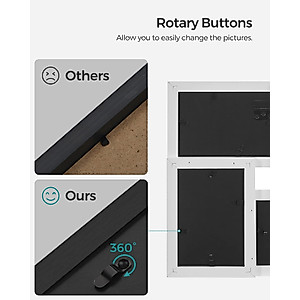 SONGMICS 4x6 Collage Picture Frames, Family Photo Collage Frame Set of 4 for Wall Decor, Glass Front, Wall Hanging or Tabletop, Ink Black