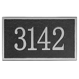 Handcrafted Address Plaque - House Sign Number Wall Plaque (11" x 6.3") Personalized House Sign for House, Apartment, Office, 911 Visibility Signage, Any Font (Silver)