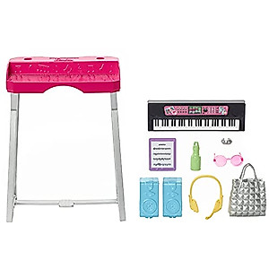 Barbie: Big City, Big Dreams Barbie “Brooklyn” Roberts Doll (11.5-in, Brunette with Braids) & Music Studio Playset with Keyboard & Accessories, Gift for 3 to 7 Year Olds
