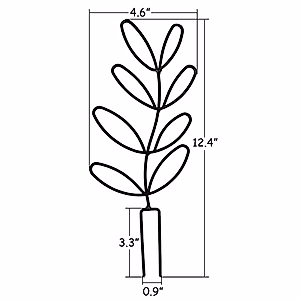 Garden Trellis for Climbing Plant Iron Pot Trellis Leaf Shape 2 Packs 12’’ Black Coated Wire Indoor Houseplant Home Plant Tool Plant Lover Gifts Ideas
