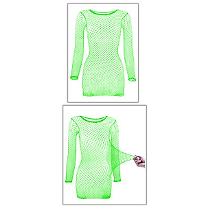LEMON GIRL 6 Pieces Women's Fishnet Lingerie Top Mesh Babydoll Chemises Dress General Size