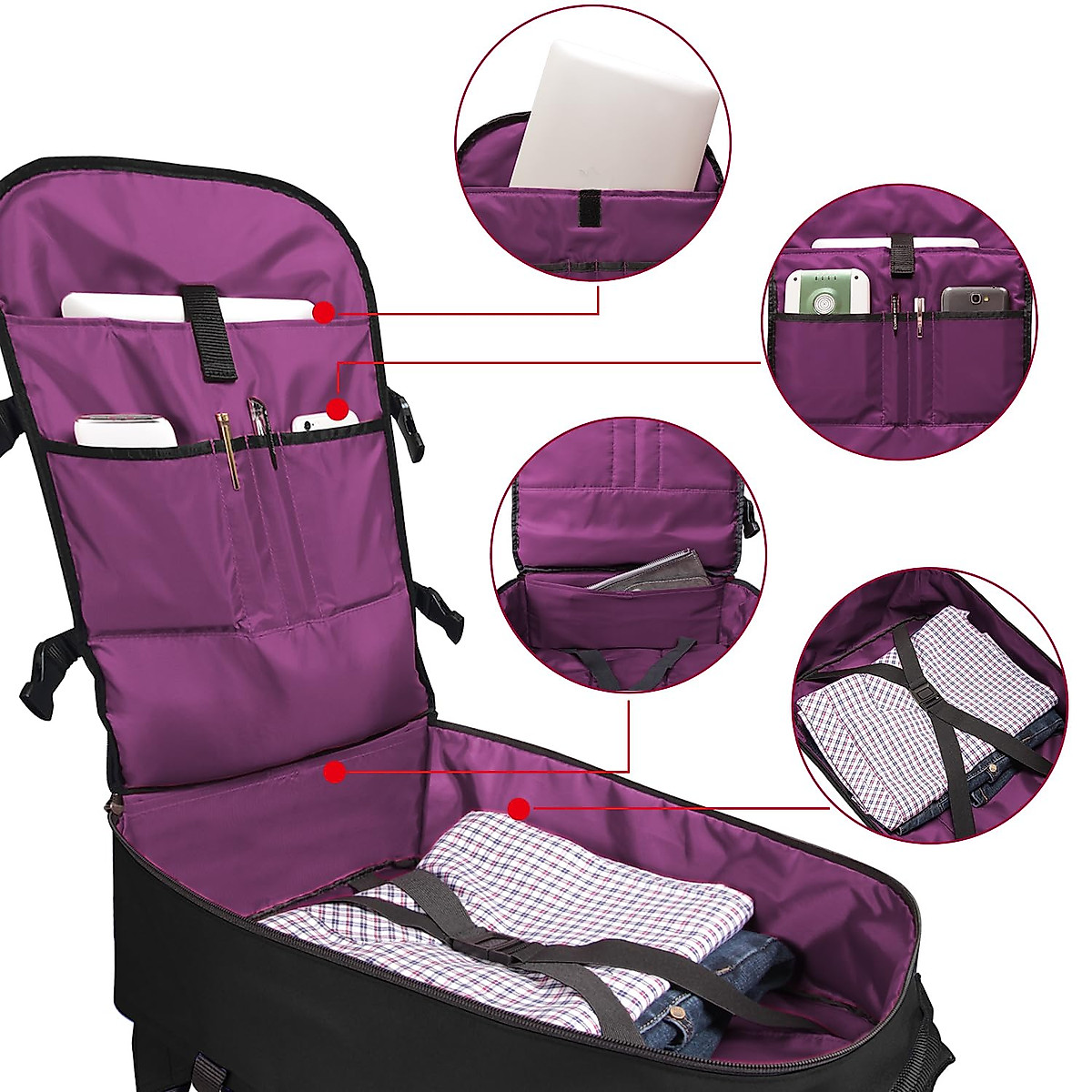 Rangeland Lightweight Travel Backpack Hiking Daypack Laptop Bookbag, 17L Carry-on Personal Item Weekender Overnight Bag Unisex, All Black