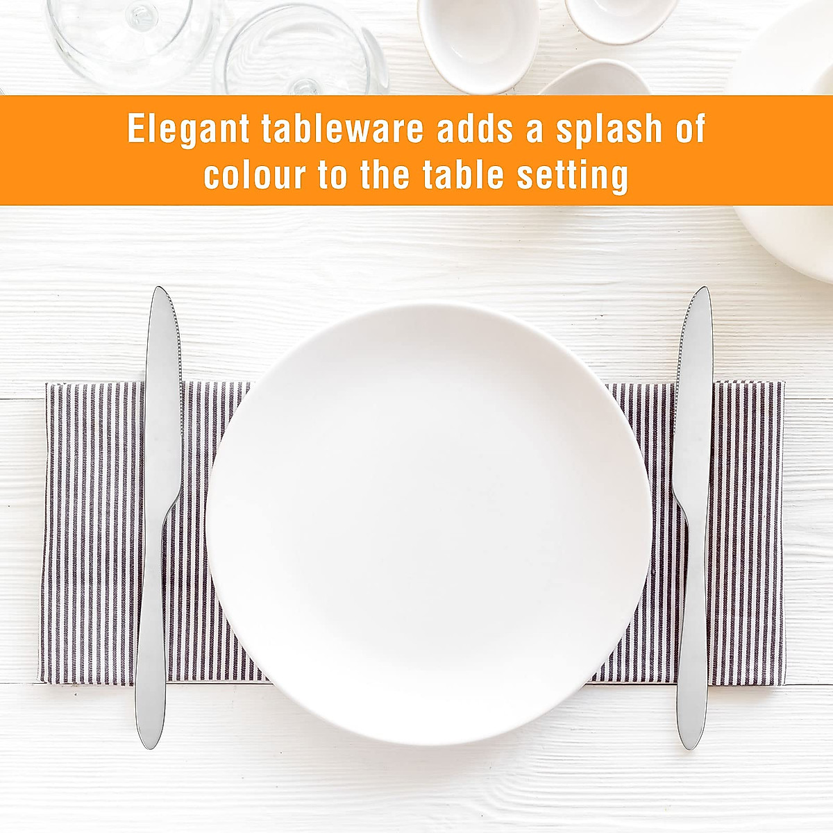 Nuenen 100 Pieces Dinner Knives Set, 8.3 Inches Durable Butter Knife Stainless Steel Serrated Table Knives, Steak Knives Silverware for Home, Restaurant, Kitchen, Dishwasher Safe and Mirror Polished