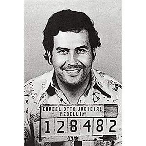 Pablo Escobar Mugshot El Patron Kingpin Medellin Colombia Poster de Pablo Escobar Portrait Photo Cartel Famous Narco Decor Wanted Arrest Mug Shot Escovar Cool Wall Decor Art Print Poster 24x36