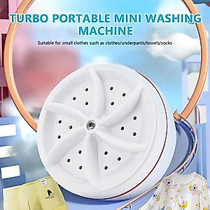 Baoling 3 in1 Mini Washing Machine Portable Ultrasonic Turbine Washer, Portable Washing Machine with USB for Travel Business Trip or College Rooms, White