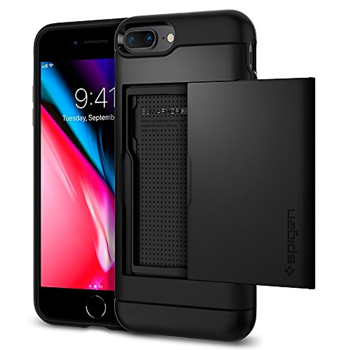Spigen Slim Armor CS Designed for iPhone 8 Plus Case (2017) / Designed for iPhone 7 Plus Case (2016) - Black