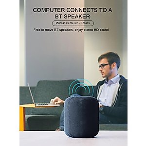 eppfun USB Bluetooth Adapter for PC Laptop Desktop, Bluetooth 5.3 Dongle Receiver, Wireless Audio Adapter, Support Windows 11/10/8.1, Compatible with Mouse Keyboard Headphones/Headsets Printers