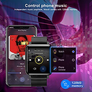 Smart Watch with Call, 2023 Smartwatch for Android Phones/iPhone (30D+ Standby,Music Storage/Player) IP67 Waterproof Fitness Tracker, AMOLED Full-Touch Screen Smartwatch with Heart Rate/Sleep Monitor