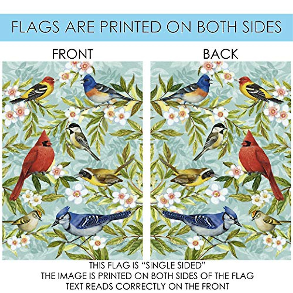 Toland Home Garden 112582 Bird Collage Bird Flag 12x18 Inch Double Sided Bird Garden Flag for Outdoor House Flag Yard Decoration