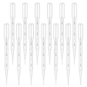 G2PLUS 100PCS 3ml Disposable Plastic Essential Oils Graduated Transfer Pipettes for Science Laboratory, Experiment, Essential Oils, Make up Tool