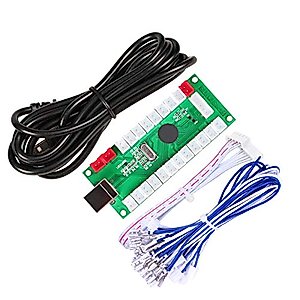 EG STARTS Arcade Zero Delay USB Encoder To PC Games Controllers For Arcade DIY Kits Parts Mame Jamma & Other PC Games (5Pin Joystick + Happ Style Push Button)
