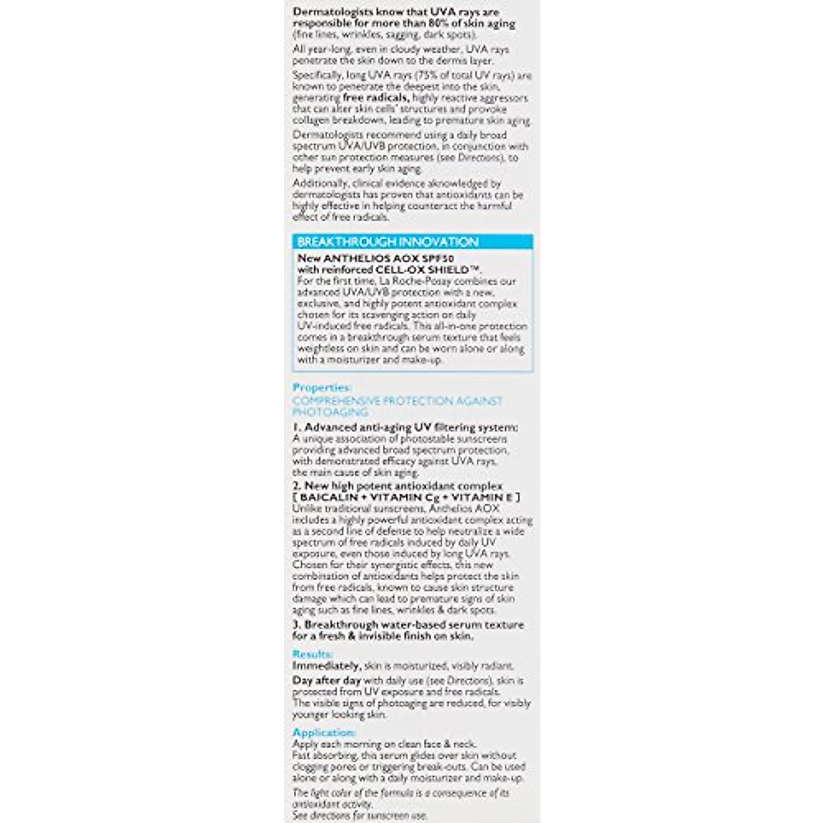 La Roche-Posay Anthelios AOX Daily Antioxidant Serum with SPF, Face Moisturizer with Sunscreen and Vitamin C & E, Oil Free Face Sunscreen for Sensitive Skin, Moisturizing Sun Protection