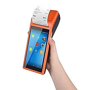 BISOFICE POS Receipt Printer, Android 8.1 OS Mobile POS, 58mm Receipt Printer, 5.45" Touch Screen PDA Printer Supports 3G WiFi BT4.0 USB OTG Bluetooth, Handheld POS Machine Terminal Printer