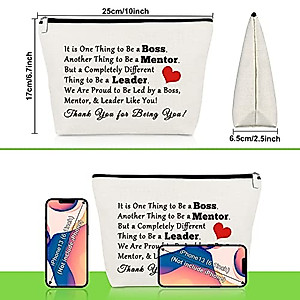 Mentor Appreciation Gift Boss Thank You Gifts Makeup Pouch Bag Leader Boss Day Gift Retirement Birthday Gift for Boss Lady Manager Office Farewell Gifts Leaving Away Gift New Job Gift Christmas Gift