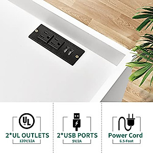 YITAHOME 2 Drawer File Cabinet with Charging Station, Large Lateral Filing Cabinet for Home Office, Whit