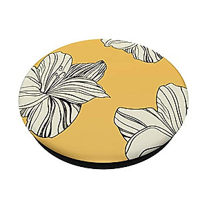 Stylish Retro Yellow Floral Phone Popper PopSockets Swappable PopGrip