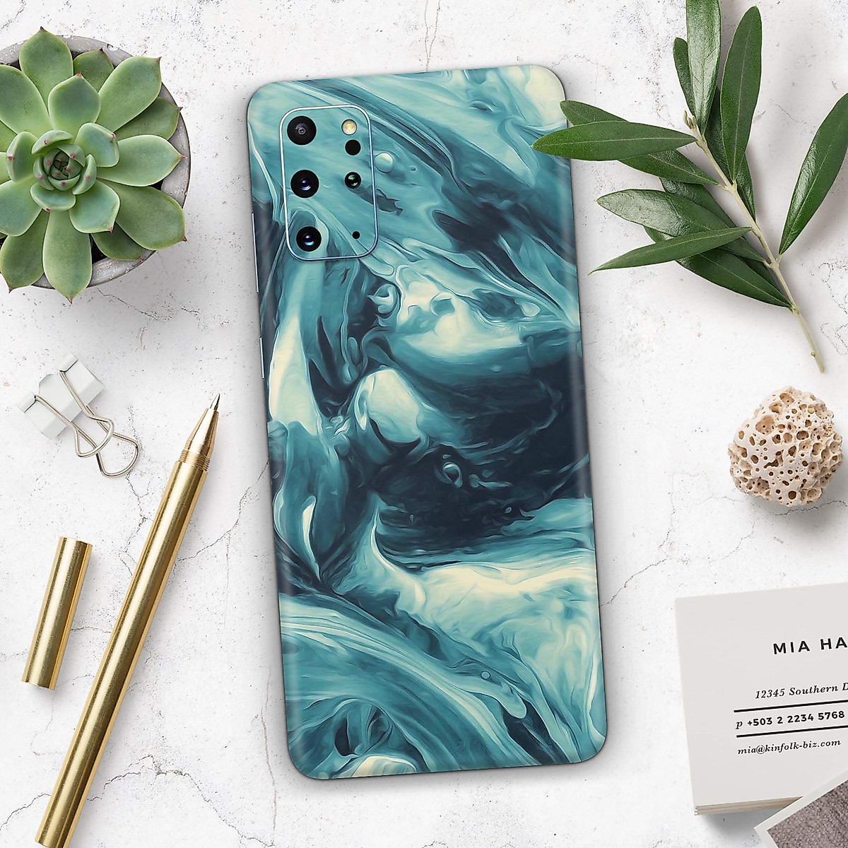 DesignSkinz Liquid Abstract Paint Remix V37 Protective Vinyl Decal Wrap Skin Cover Compatible with The Samsung Galaxy S20 (Screen Trim & Back Glass Skin)