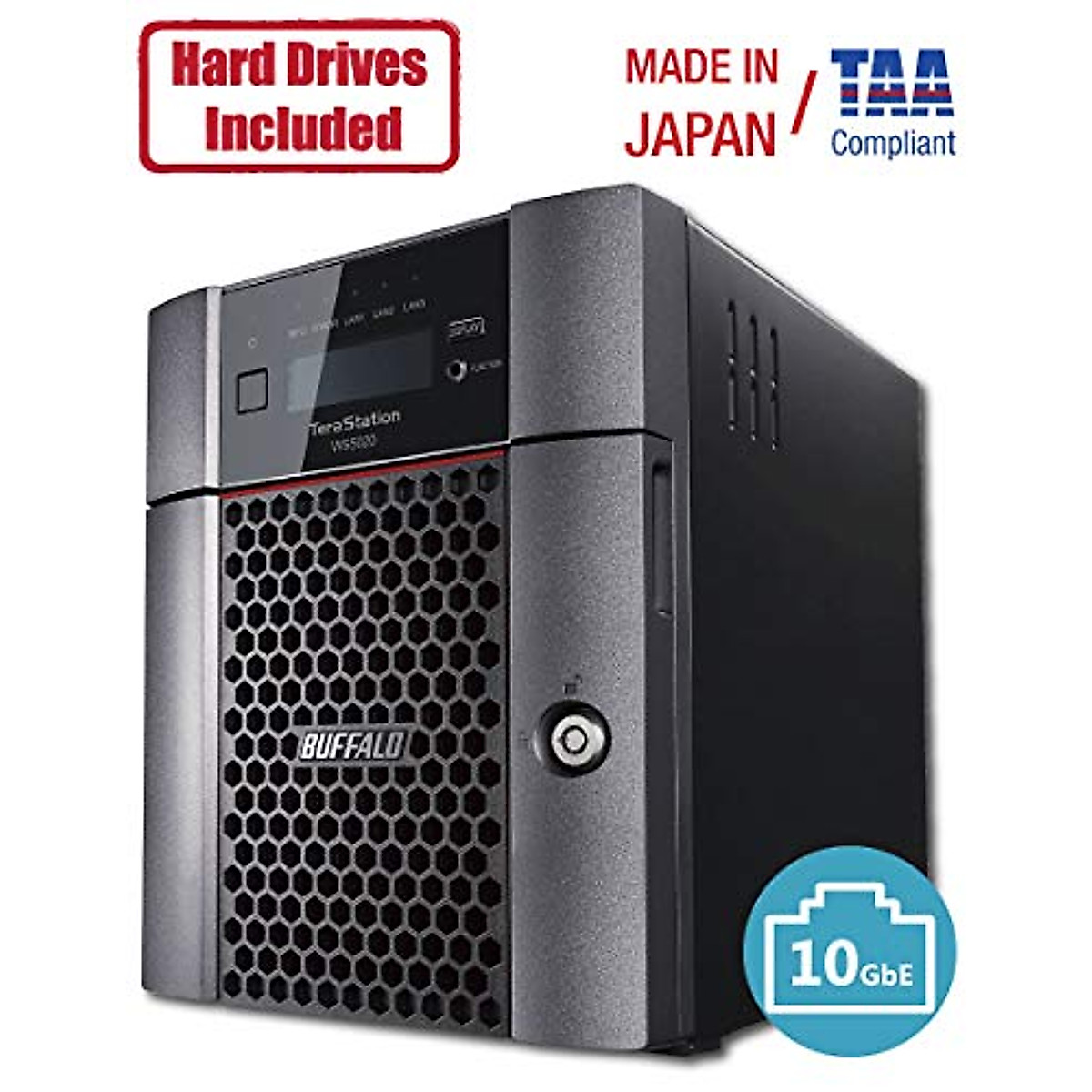 BUFFALO TeraStation WS5420DN Windows Server IoT 2019 16TB (4x4TB) Desktop NAS with Hard Drives Included / 4 Bay / 10GbE / Storage Server / NAS Storage / Network Storage / File Server / Windows Storage