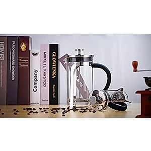 SIXAQUAE French Fress Coffee Maker，Stainless Steel Coffee Press,Durable Coffee Pot With Scale Line,4 Level Filtration System,Heat Resistant Borosilicate Glass,34oz