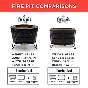 TIKI Brand Retreat Smokeless Fire Pit Rectangular Wood Burning Outdoor, Durable Stainless Steel, Great for Small Spaces, Camping, Tailgating, Pack, Modern, Removable Ash Pan, 14.5x21.5x16.7 Black