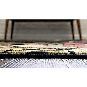 Unique Loom Barnyard Collection French Country Inspired Cottage Rooster Design Area Rug (5' 0 x 8' 0 Oval, Black/Ivory)