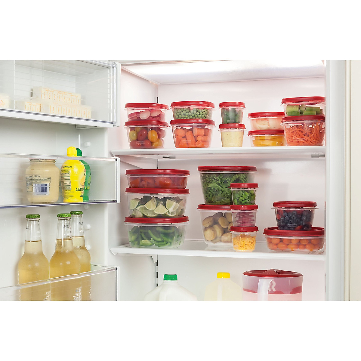 Rubbermaid Easy Find Lids Food Storage Containers, Racer Red, 40-Piece Set