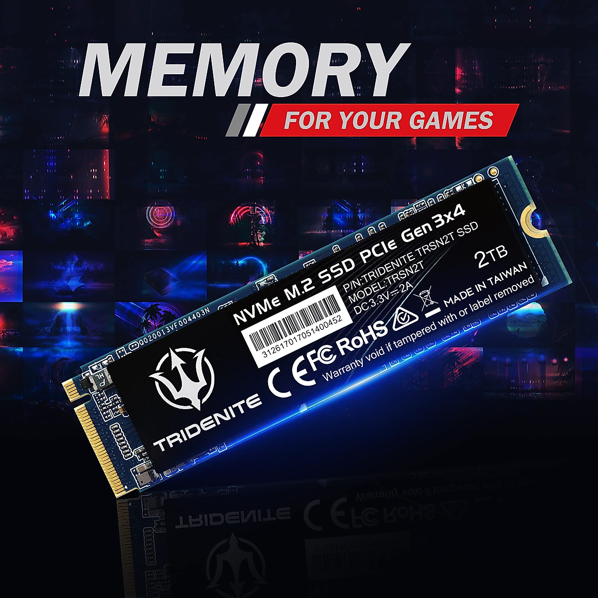 TRIDENITE 2TB NVMe M.2 2280 PCIe Gen 3x4 Internal Solid State Drive (SSD)