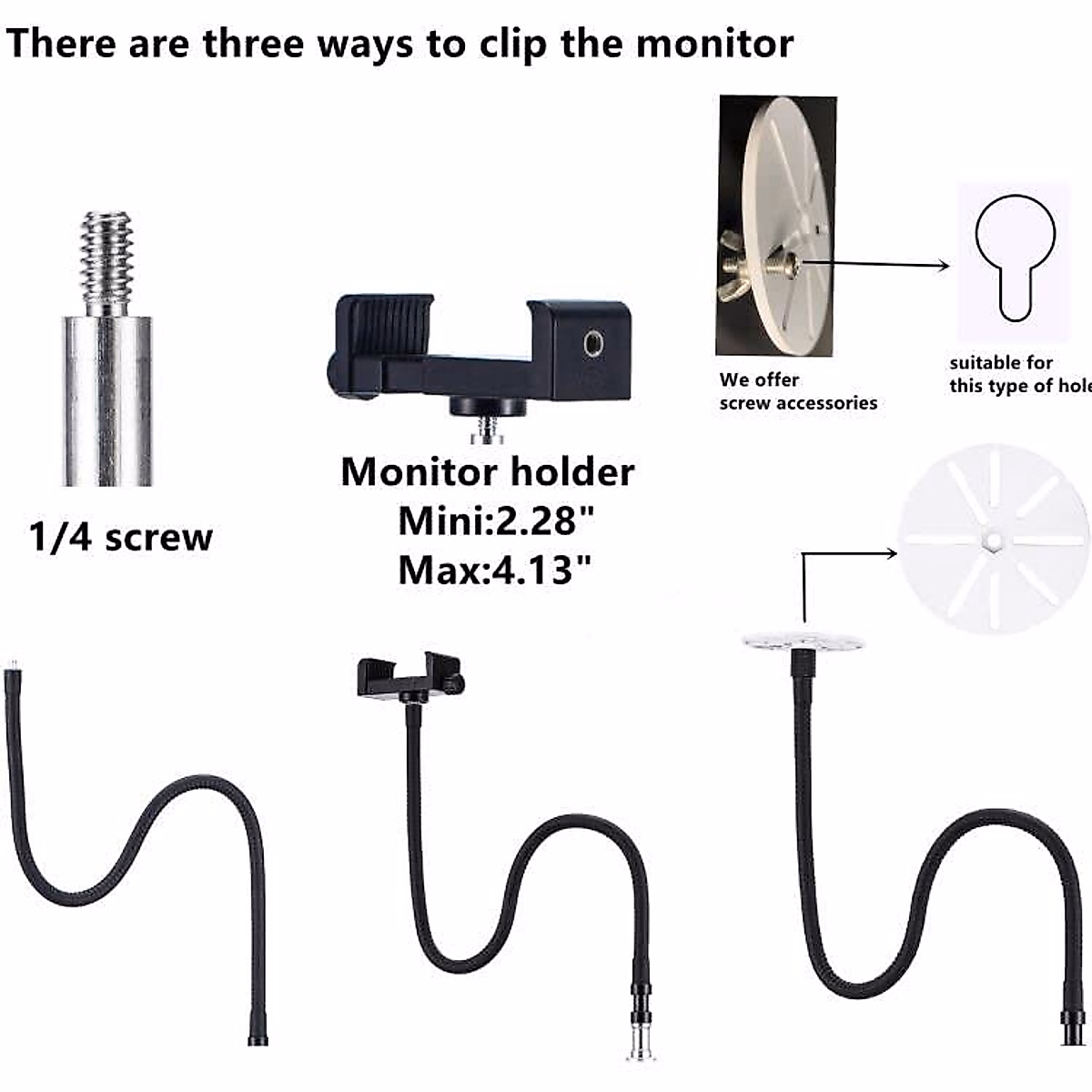 JTACHIONG Floor Holder Stand Mount with Clamp for Surveillance Camera, Height Adjustable 31.5-68.8",Compatible with Baby Camera Monitor /Security Camera