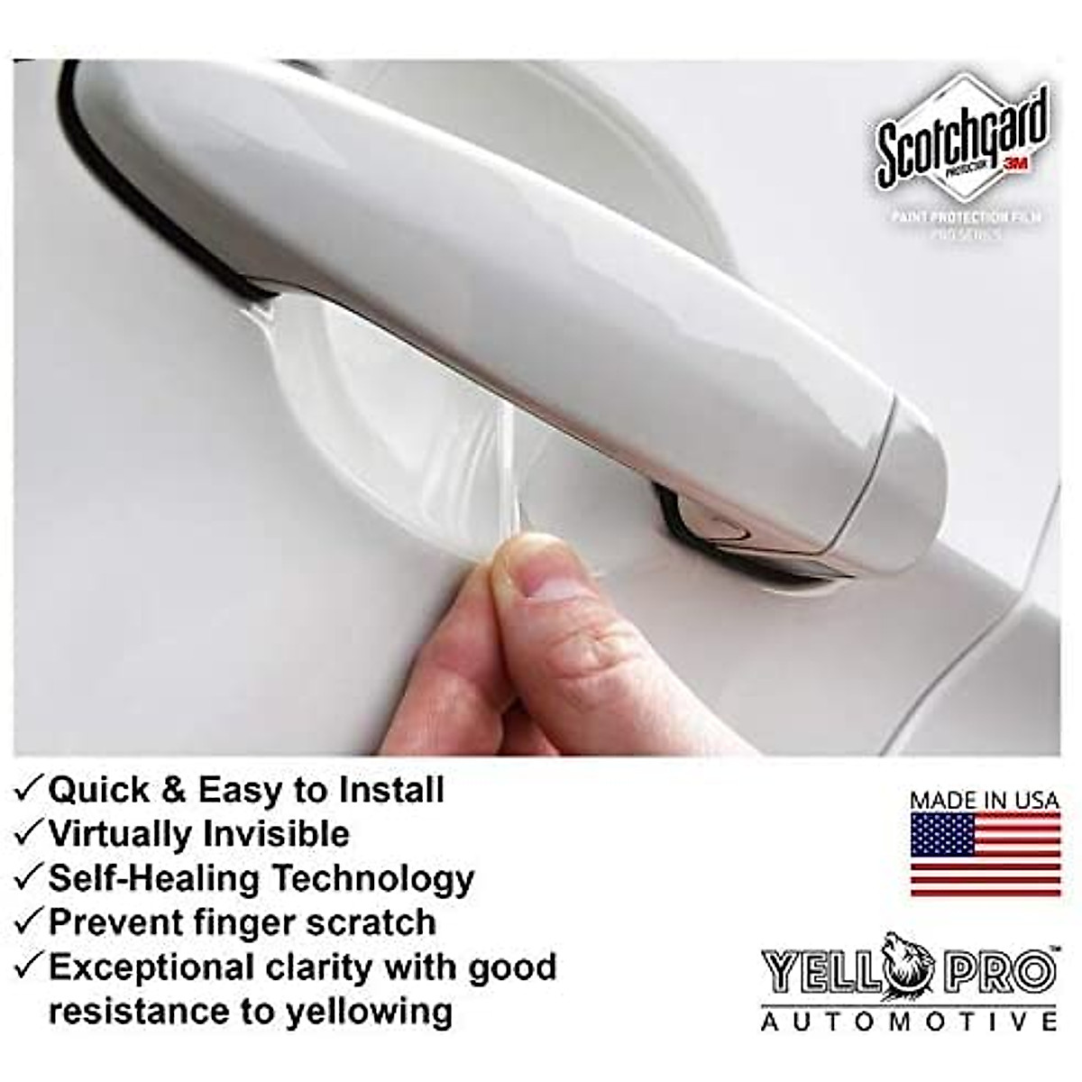 YelloPro Custom Fit Door Handle Cup 3M Scotchgard Anti Scratch Clear Bra Paint Protector Film Cover Self Healing PPF Guard Kit for 2020 2021 2022 2023 Ford Explorer ST, XLT, Limited Platinum SUV