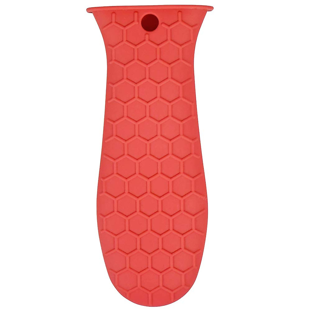 Silicone Hot Handle Cover, 5.31 Inch Cast Iron Handle Cover Hot Skillet Handle Cover Holder Rubber Hot Resistant Non Slip Pot Holder Sleeve for Metal Frying Pans Aluminum Cookware Handles -L (Red)