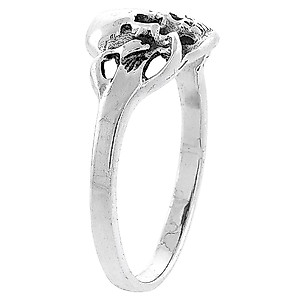 Sterling Silver Skull Ring Dainty 1/2 inch wide size 7.5