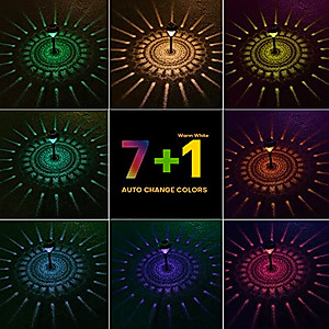 8 Pack Solar Path Lights, Solar Lights Outdoor Waterproof RGB Color Changing & Warm White Garden Pathway Lights, Landscape Lights Solar Powered for Yard Patio Walkway Driveway