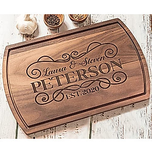 Personalized Mr and Mrs Cutting Board Wedding Gift for Couple Custom Engraved Cutting Board