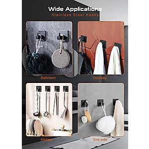 Anfly RV Camper Self Adhesive Toilet Paper Holder with 2 Hanging Hooks for Campers, Bathroom, Kitchen and Bedroom,No Drill/Stick On Toilet Paper Holder Wall Mount, Black