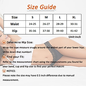 LEITNIAS Seamless Thongs For Women Lace Underwear Seamless Panties Bikini Bottom T-Back Tanga No Show Underwear For Women 6 Pack Small