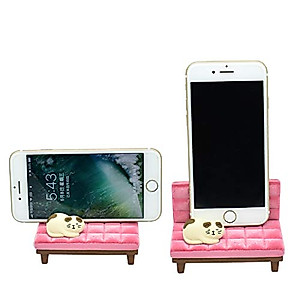 MAYIWO Cute Cat Cellphone Stand Resin Miniature Coach Shaped Desk Phone Holder Mount for Girls Smartphones