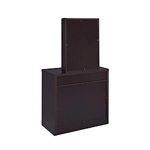 Coaster Home Furnishings 2-piece Vanity Set with Hidden Mirror Storage and Lift-Top Stool, Cappuccino and Black