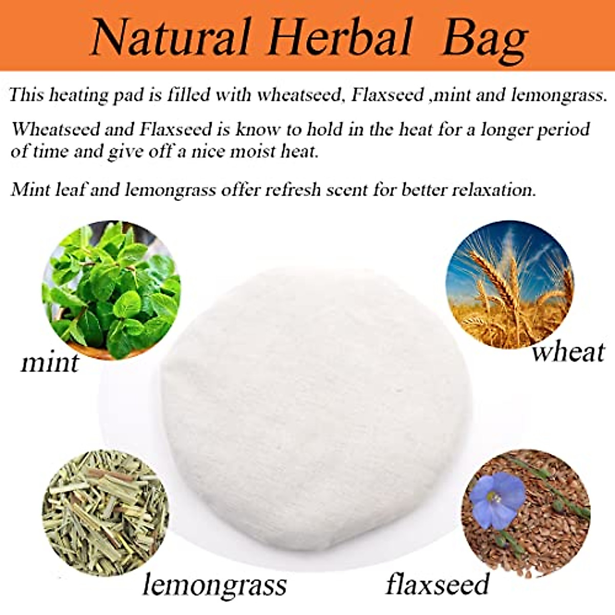 Heating Pads Microwaveable, Heat Pack Microwave Natural Moist Therapeutic Heat Bag Hot Cold Therapy, Wheat, Flaxseed (Round-Pink)