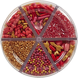 Wilton Sprinkle Mix 6.98oz-Metallic Valentine's Day, 6 Cell