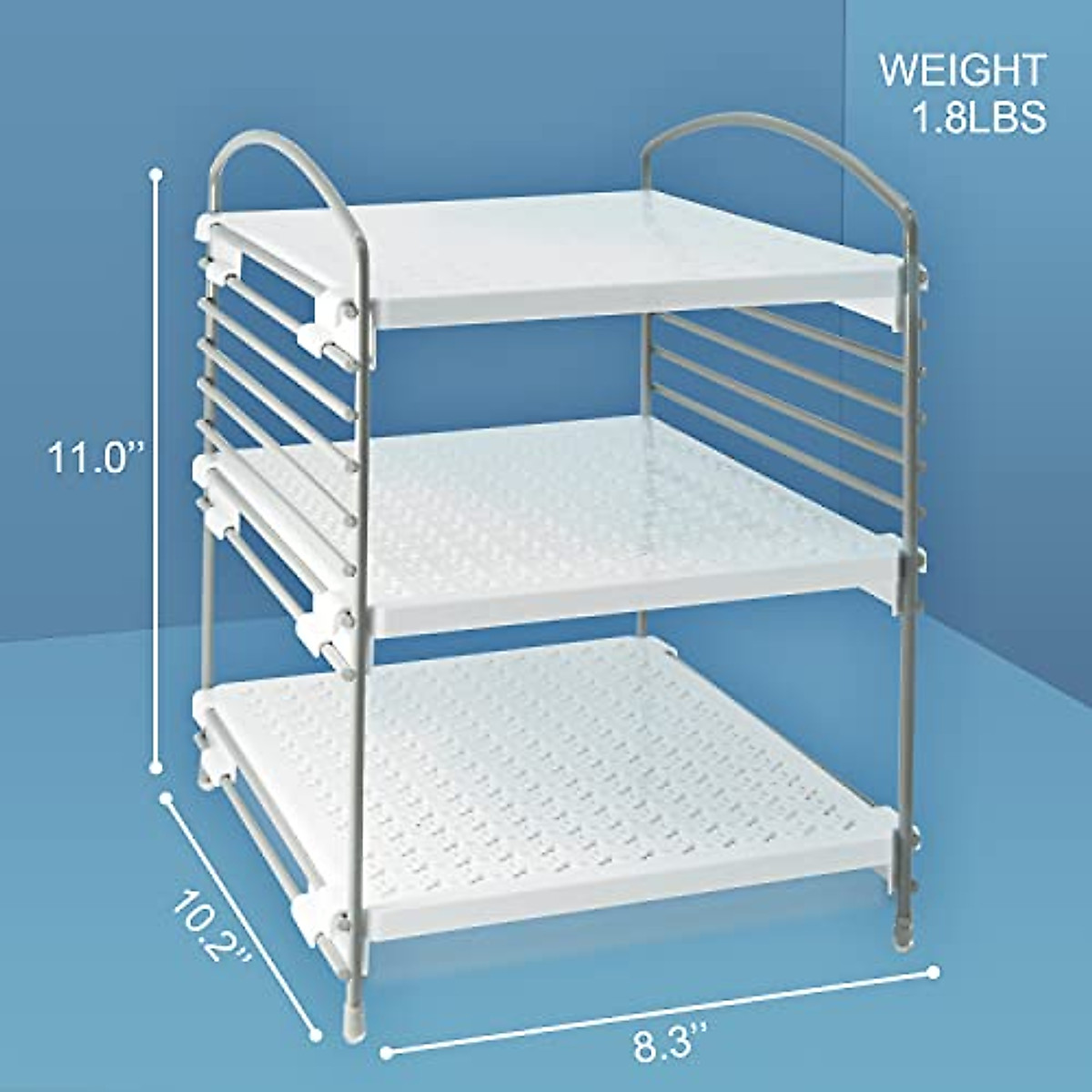 Qboid SP Aluminum Foil Organization and Storage – Multifunctional Caddy Organizer for Kitchen Pantry, Countertop, Cabinet – Premium Steel Construction with Plastic Panels Kitchen Cabinet Organizer Size: 10.2"L x 8.3"W x 11"H, White