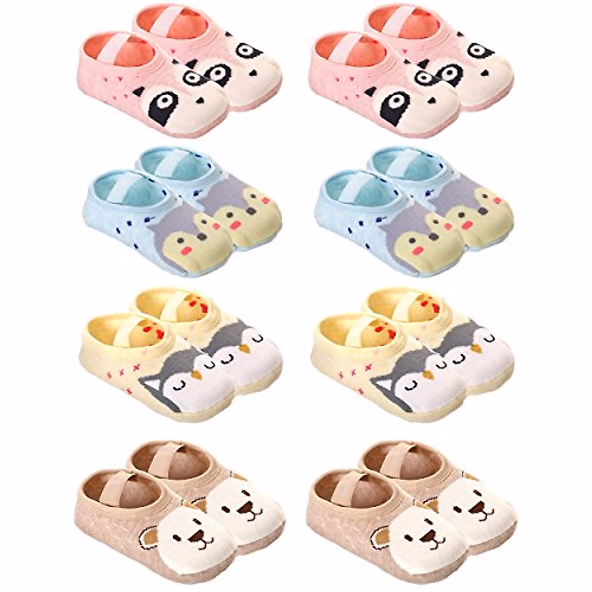 QandSweat Baby Toddler Non-skid Socks Little Girls Cute Cartoon Floor Socks 9-36 Months (Cartoon 8 Pairs)