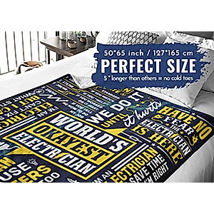 InnoBeta Electrician Gifts for Men, Throw Blanket for Dad, Husband, Father's Day, Christmas, Birthday - 50" X 65"