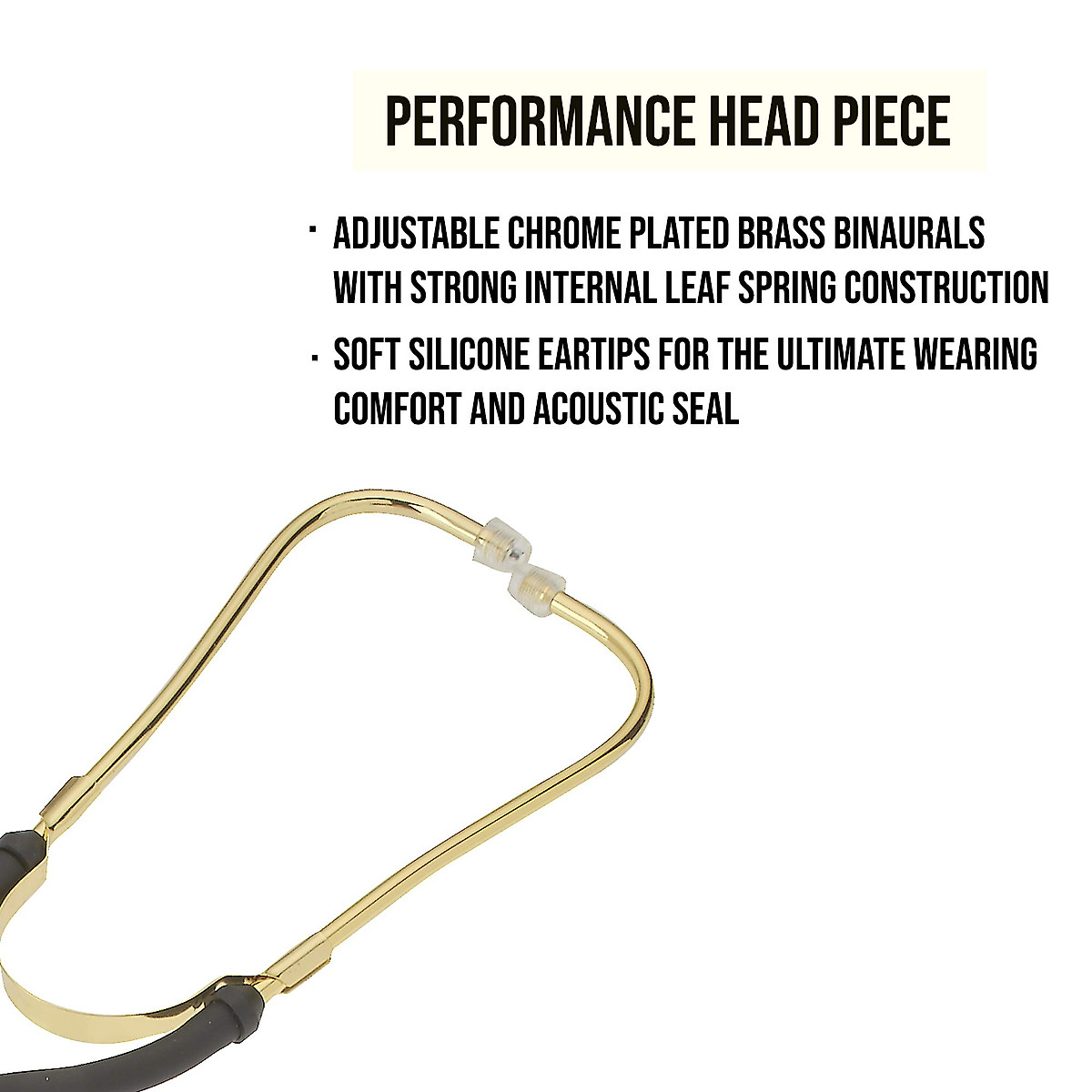 ASA TECHMED Gold & Black Premium Sprague Rappaport Lightweight Dual Head Stethoscope | Adult, Pediatric, Infant Chestpiece + Accessory Pouch for Clincial, Doctor, Nurse