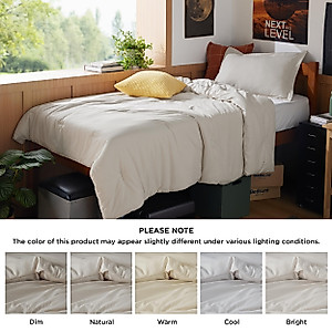 Bedsure Twin/Twin XL Comforter Set - Beige Soft Bedding for All Seasons, Cationic Dyed Bed Set, 2 Pieces, 1 Twin Size Comforter (68"x88") and 1 Pillow Sham (20"x26"+2")