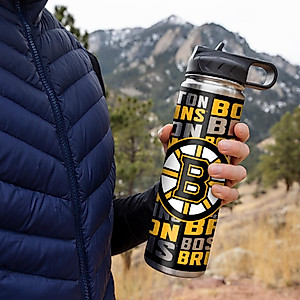 Rico Industries NHL Hockey Boston Bruins 22oz Stainless Steel Tumbler with Lid - Great For Coffee, Tea, Water or Cocktails